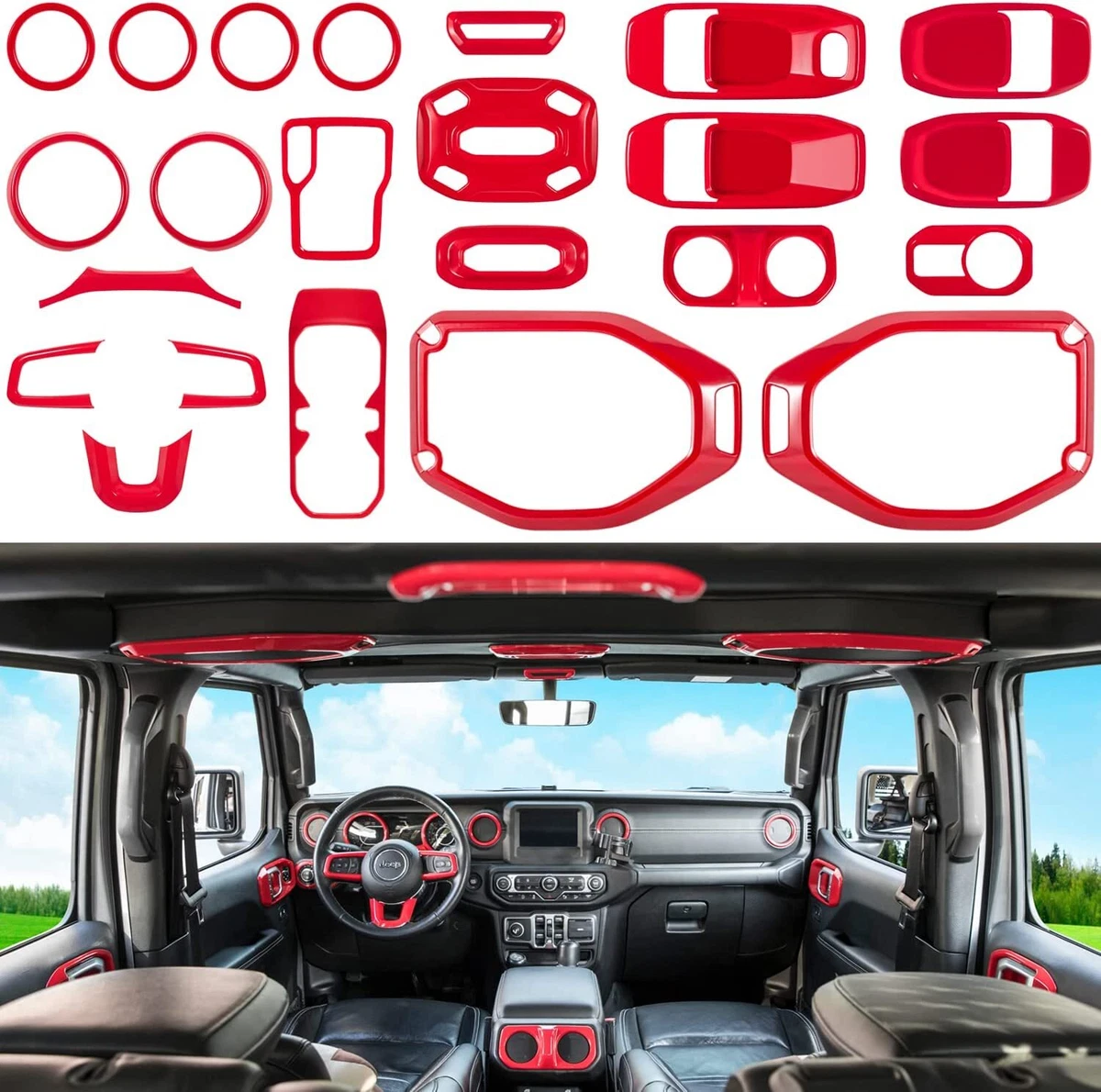 Jeep Wrangler Red Interior Trim Kit | Cabinets Matttroy