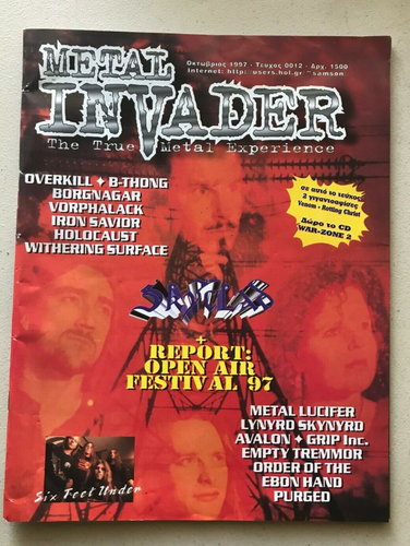 Metal Invader Magazine Greece 12 OVERKILL SKYNYRD SIX FEET UNDER ...