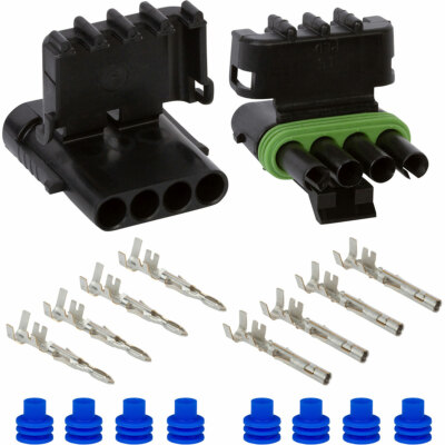 Weather Pack 4 Pin In-Line 12 AWG Connector Kit | eBay