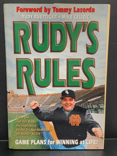 RUDY RUETTIGER Autographed NCAA Notre Dame RUDYS RULES Book 1st Edition ...