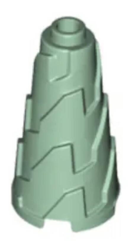 Lego Cone - Sand Green 2 x 2 x 3 Completely Open Stud 28598 *NEW* | eBay