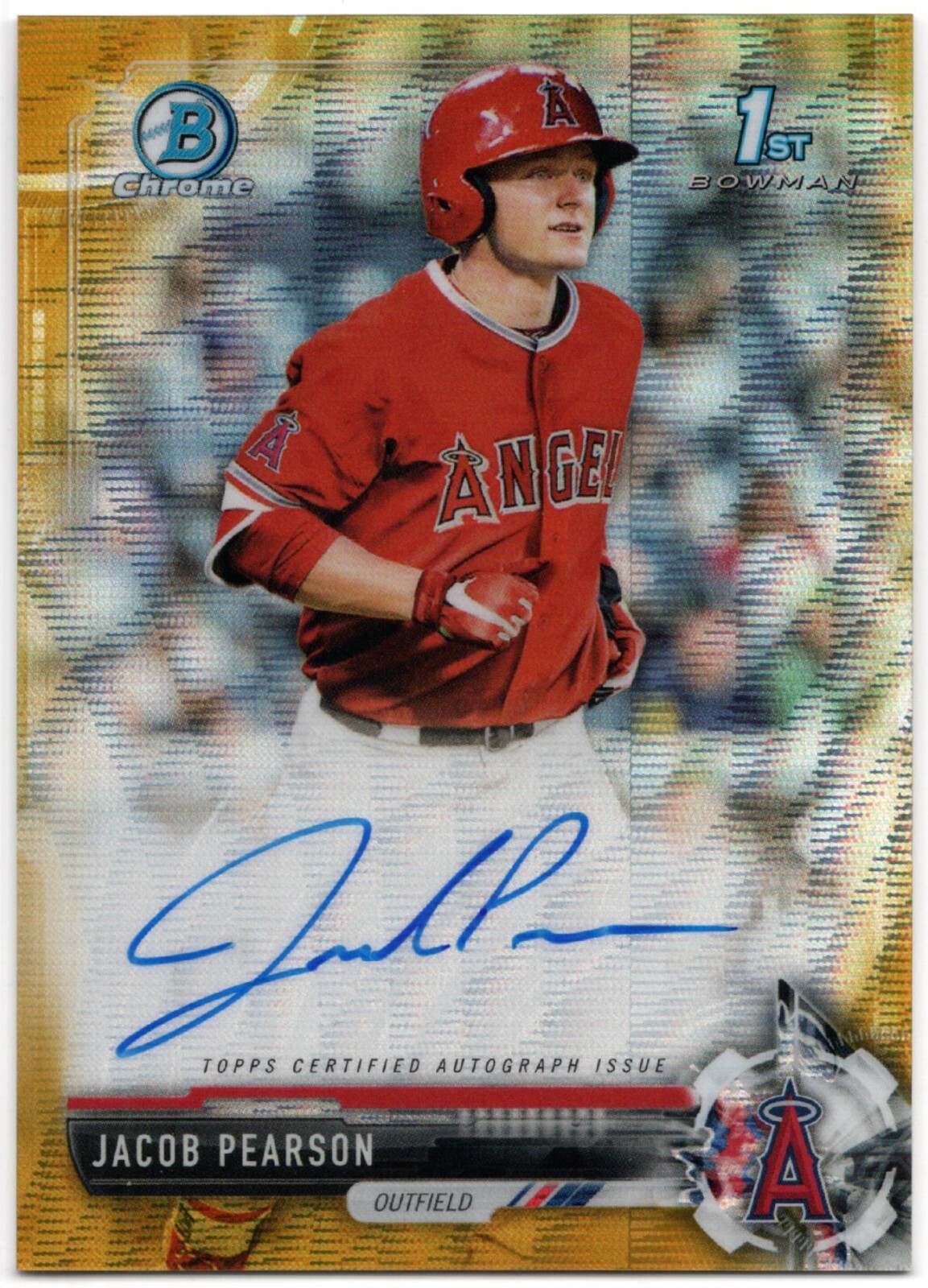 2017 Bowman Draft JACOB PEARSON CHROME 1ST GOLD WAVE REFRACTOR ...