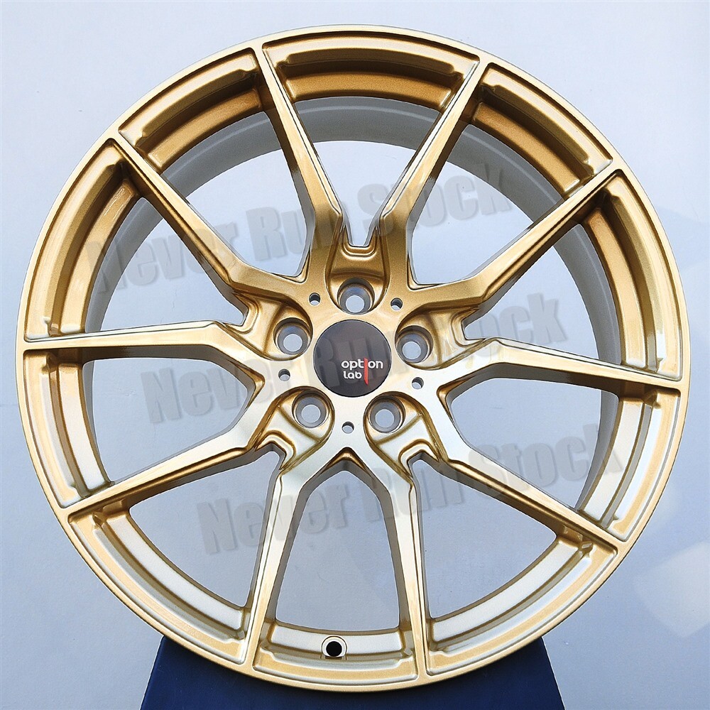OPTION LAB R716 18x9.5 5x100 35 OFFSET MATTE GOLD 10 SPOKES SPORT ...