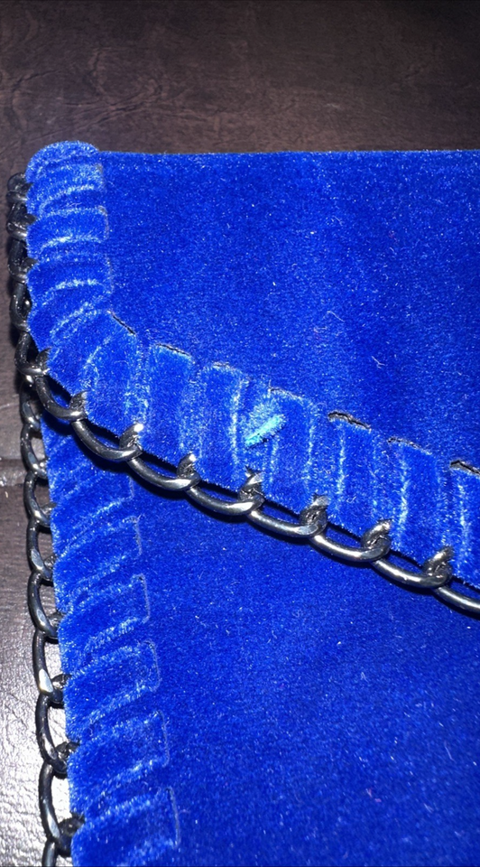 Design Lab Lord & Taylor Envelope Purse Clutch Blue Velvet 11 X 8 | eBay