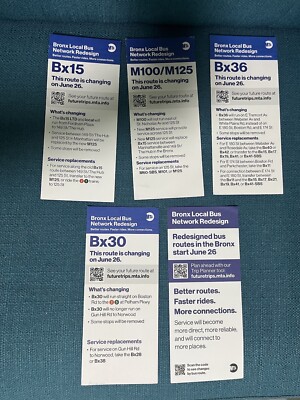Lot of 5 NYC MTA New York City Transit Bus Service Change Brochures | eBay