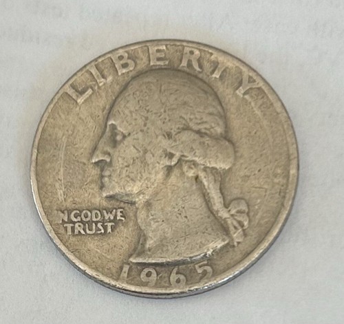 1965 Washington Quarter (No Mint Mark) Rim Letter Errors w/Circular ...