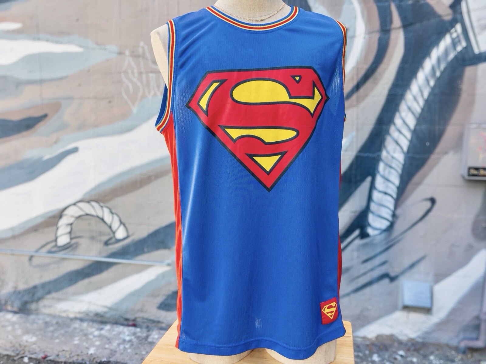 SUPERMAN #1 Vintage Basketball Jersey Size Large | Bl… - Gem