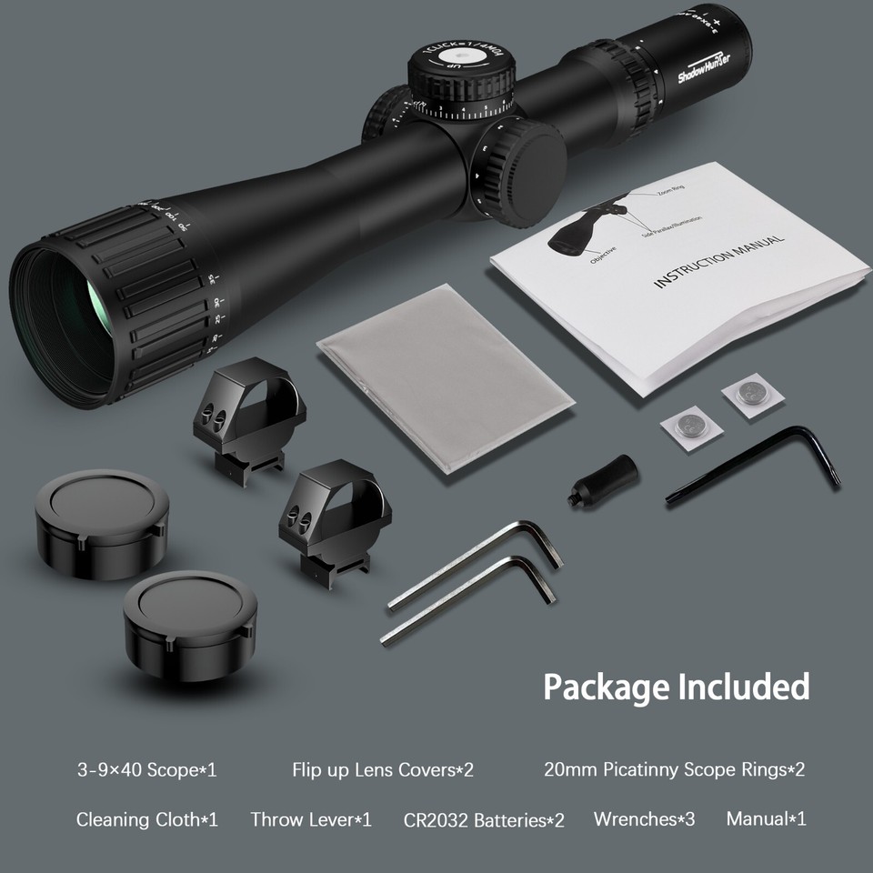 3-9x40 Rifle Scope with Mil-Dot Reticle, Zero Reset and Pull-Lock ...