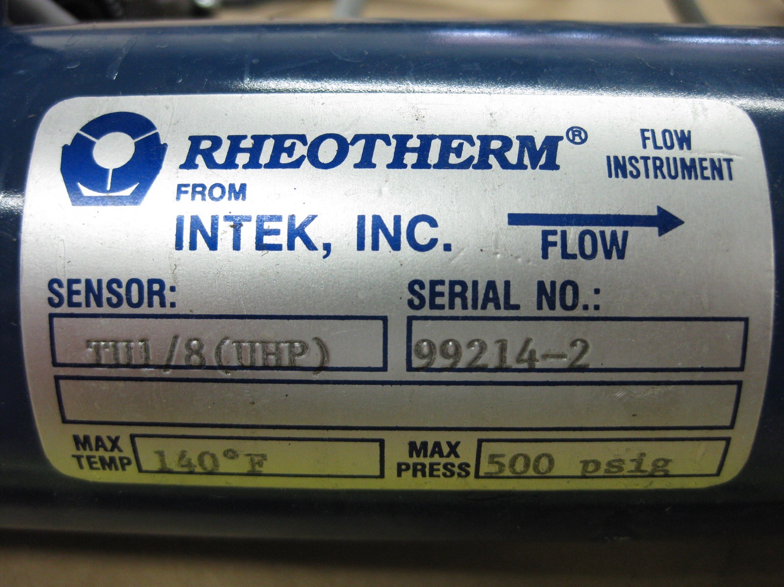 Rheotherm Flow Sensor T11 1/8(UHP) 500PSI Intek High Pressure Flow ...