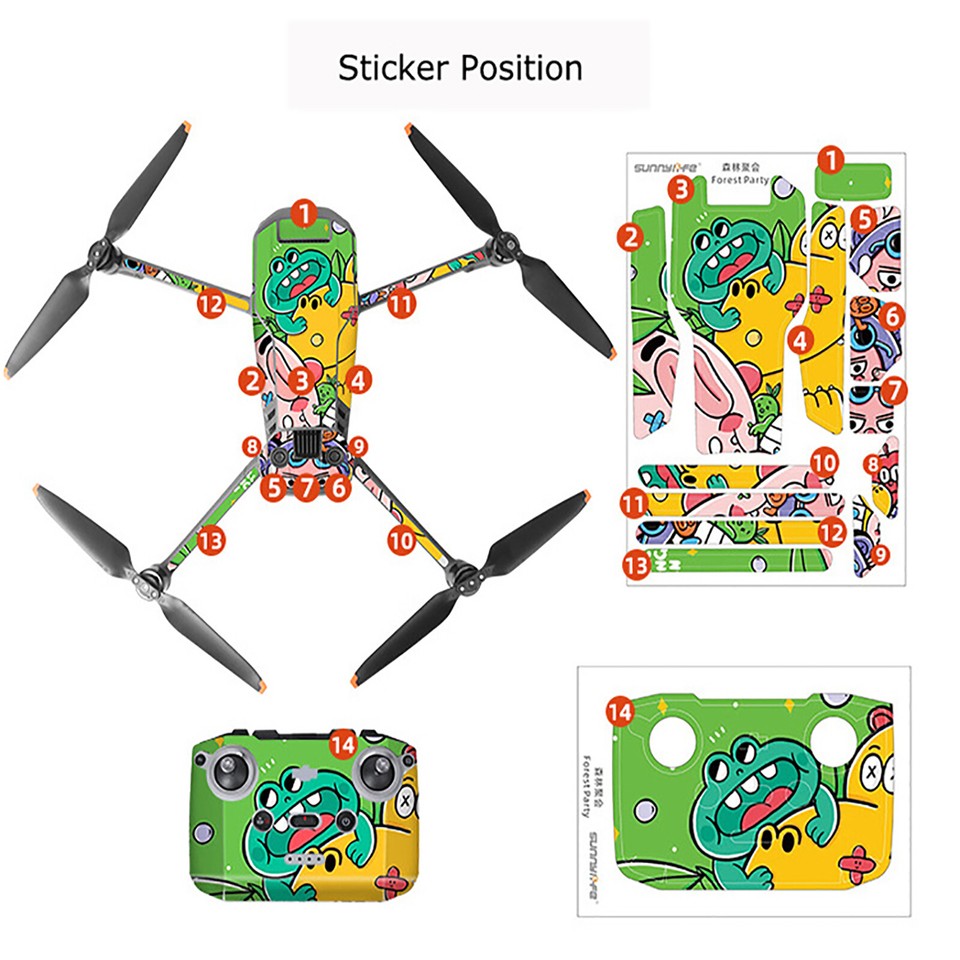 For DJI Mavic 3 Drone Accessories 3M Skin Sticker Wrap Waterproof ...