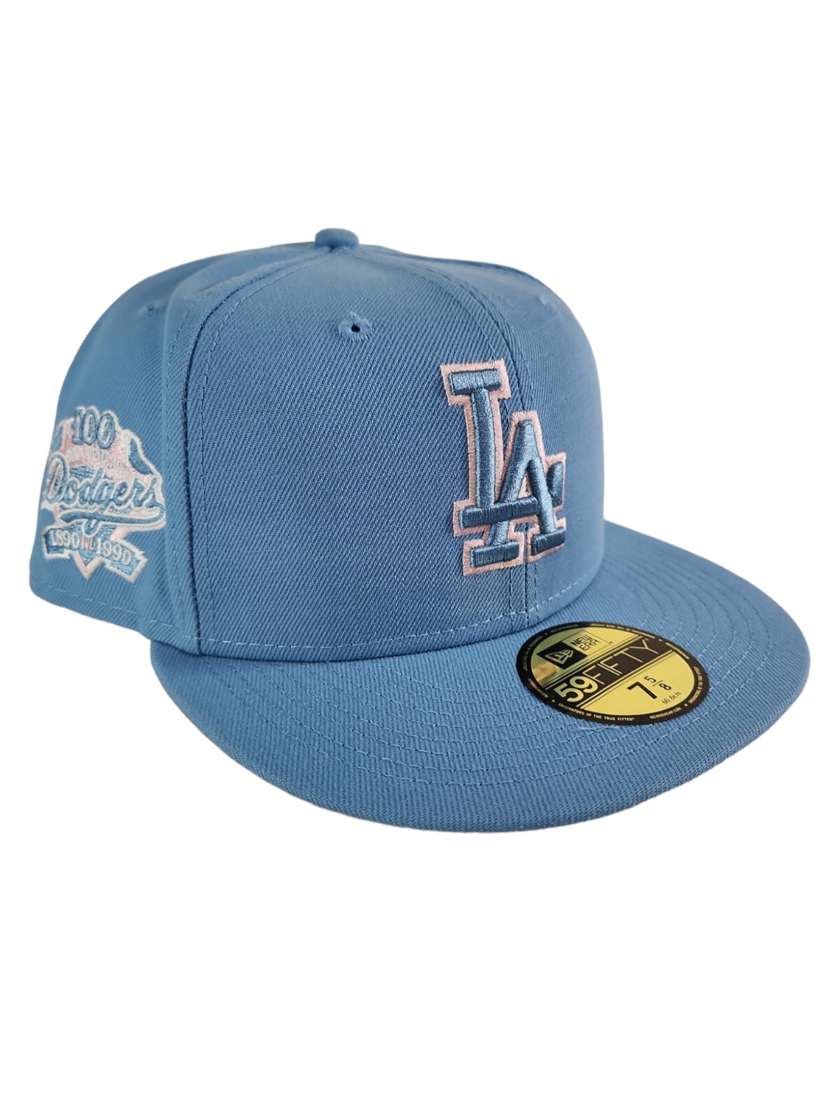 New Era Dodgers Light Blue/Pink 59fifty 100th Anniversary Fitted Hat ...