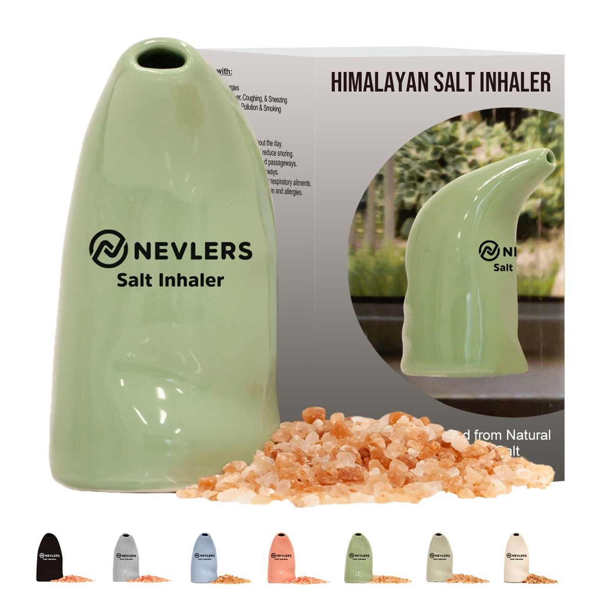 Nevlers Ceramic Himalayan Salt Inhaler With All Natural Best Asthma