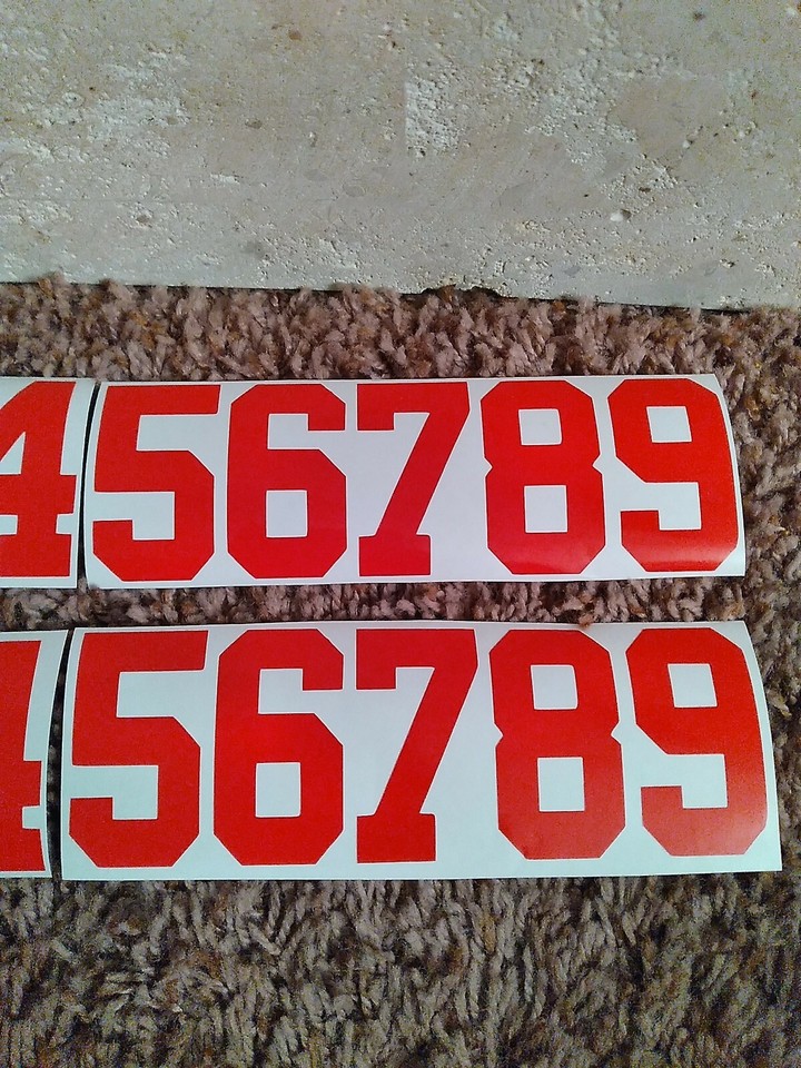 49ERS Helmet Number decals full size san francisco 49ERS Set Of 20 0-9 ...