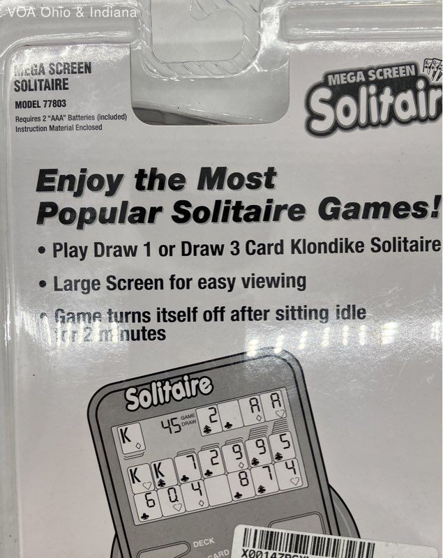 Classic Game Collection Mega Screen Solitaire Battery Operated Handheld ...