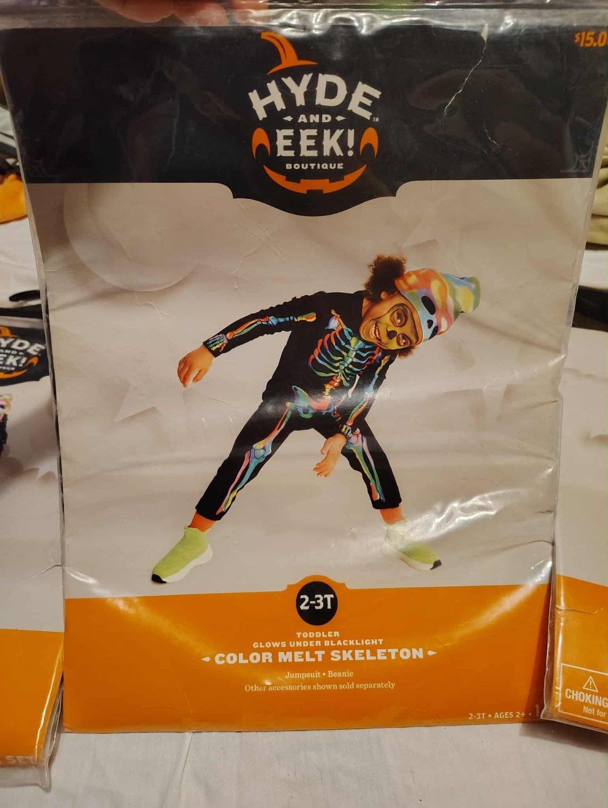 HYDE AND EEK! Color Melt Skeleton Halloween Costume 2-3T Glows Under ...