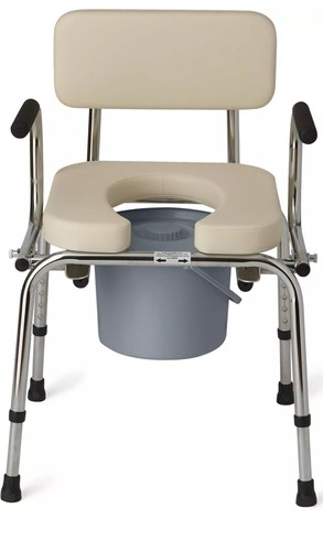 Guardian Durable Sturdy Drop Arm Commode with Padded Seat and Backrest ...