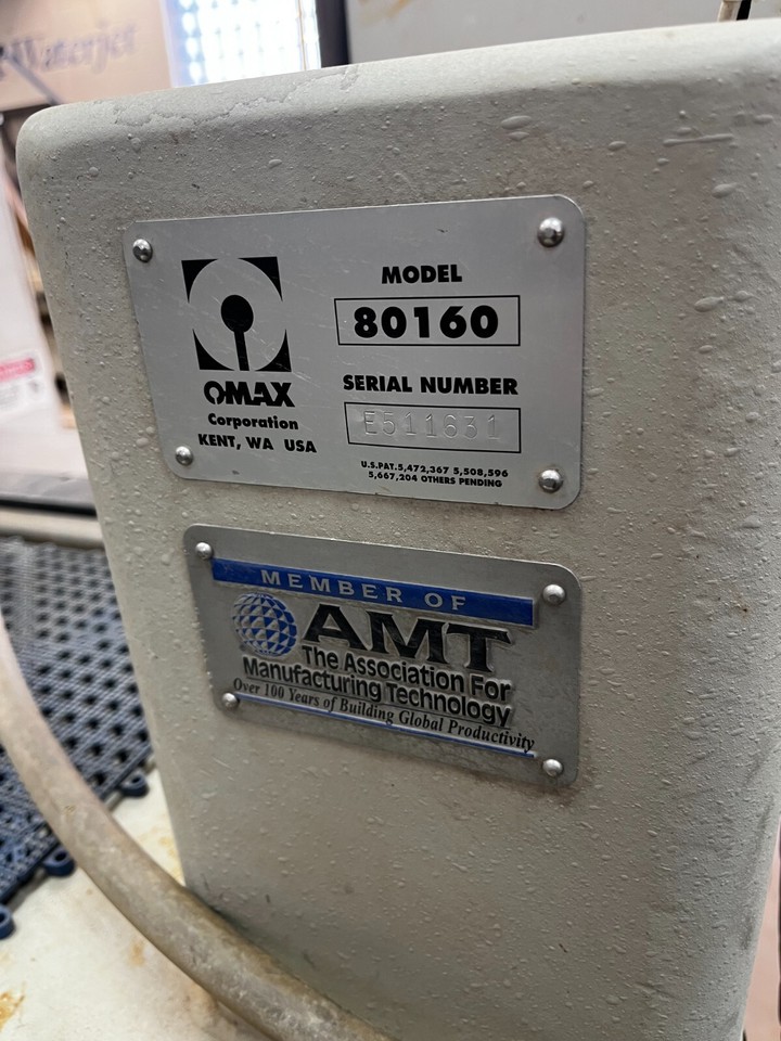 2006 OMAX 80160 Waterjet CNC 40 HP, 55,000 PSI TILT-A-JET, 24,000 BTU ...