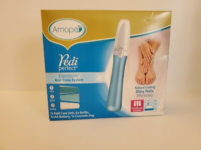 NEW Amope Pedi Perfect Electronic Nail Care System w/6 Refills & Bag ...