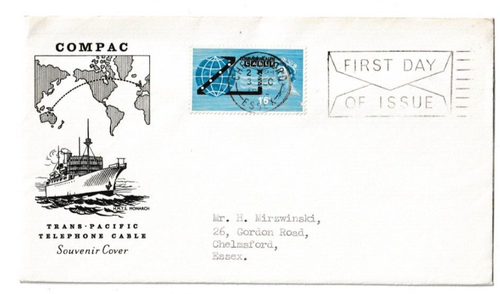 3/12/1963 UK GB FDC - Commonwealth Cable - COMPAC - Chelmsford Slogan ...