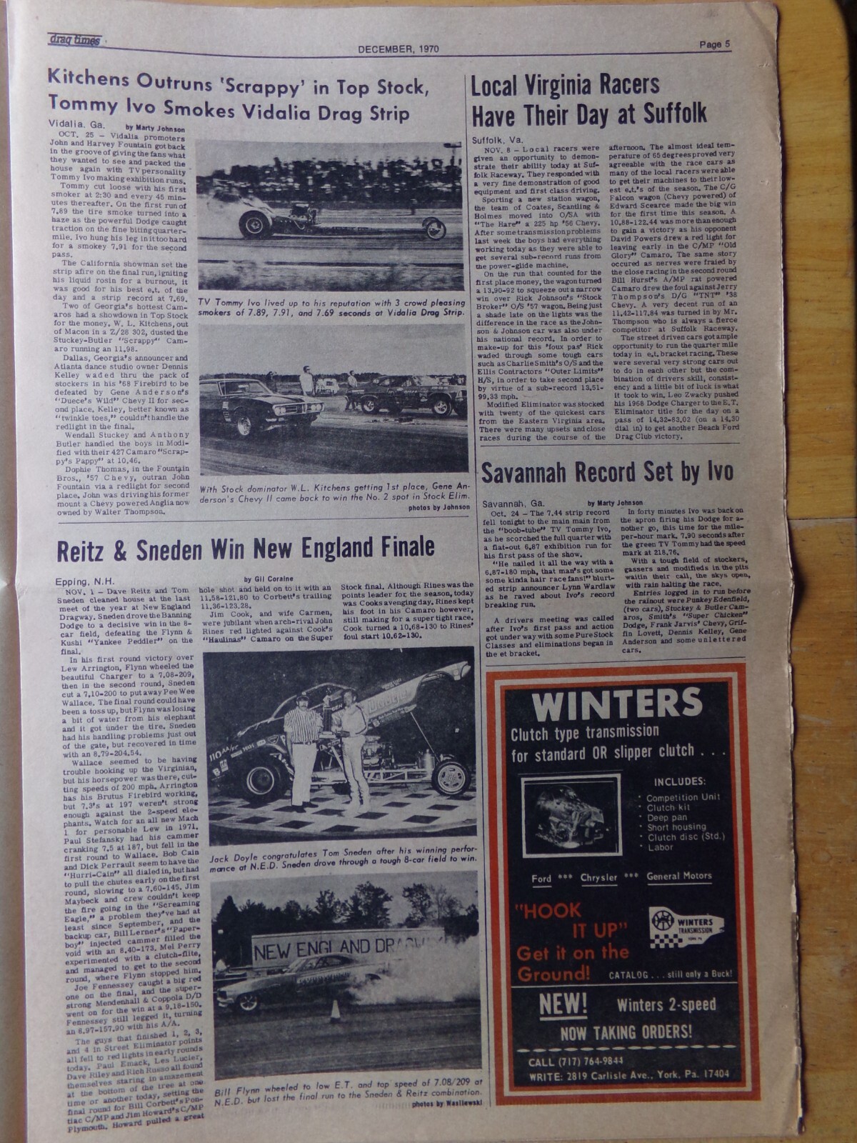 1972 Drag Times-"Super Dart"-Gabelich's "Blue Flame"-Tommy Ivo-Gene ...