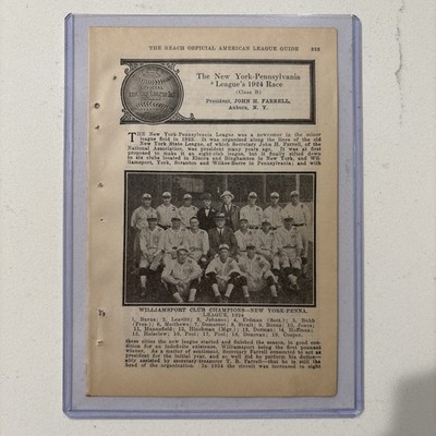 1924 Williamsport PA Baseball Team Picture New York-Pennsylvania Lg ...