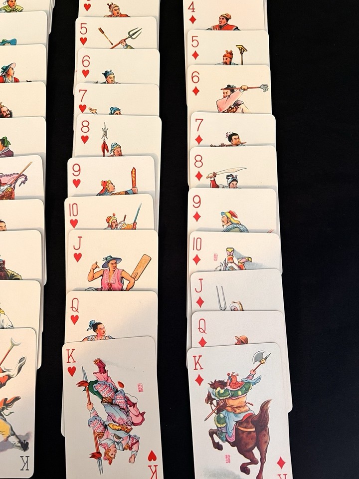 Vintage Chinese Playing Cards Characters In Water Margin & Dream Of Red ...