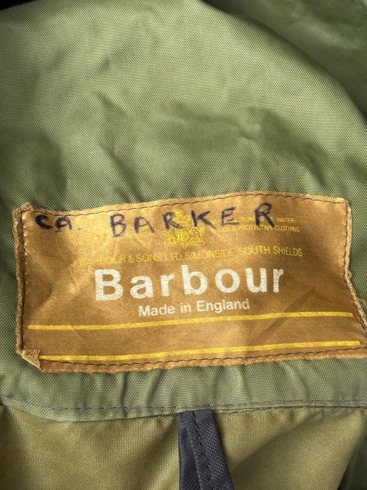 RARE 1970s (1974) Vintage Barbour Smock Jacket Hooded Green Lace Up Top ...