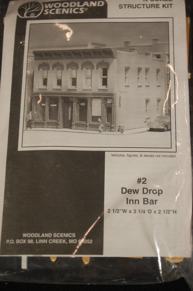 NIB lot of 2 N Scale City Town Building Kits by DPM Dew Drop Inn & E-Z ...