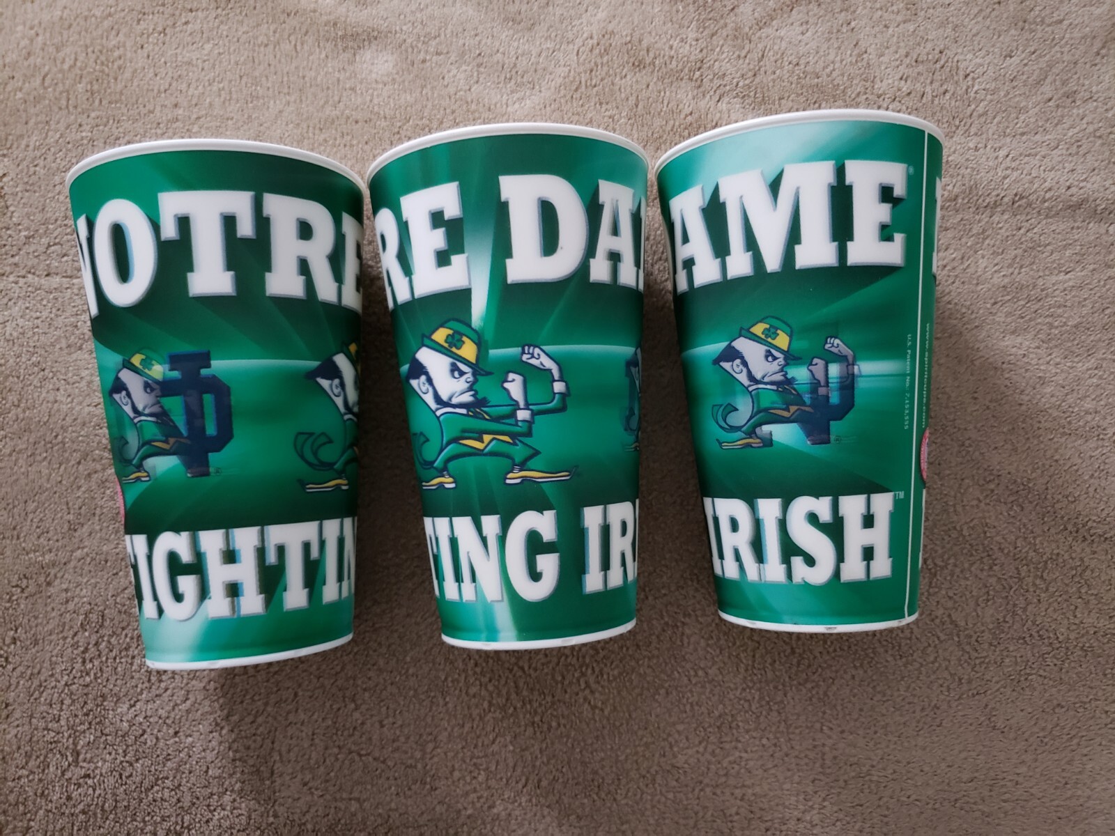 Set of 3 CAPITOL CUPS Notre Dame Fighting Irish, Football Plastic Cup ...
