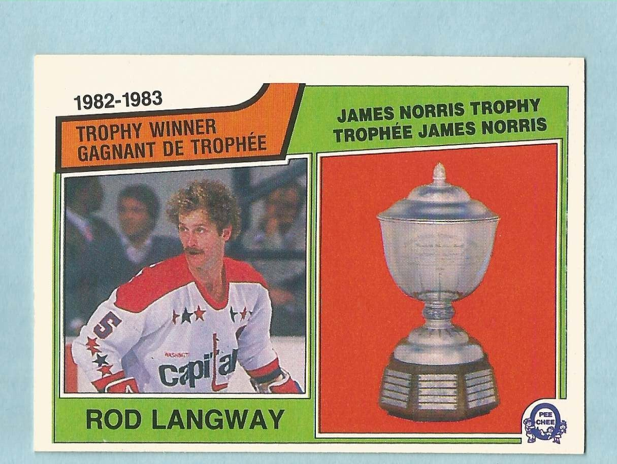 1983-84 O-Pee-Chee OPC Hockey Rod Langway #207 Norris Trophy Capitals ...
