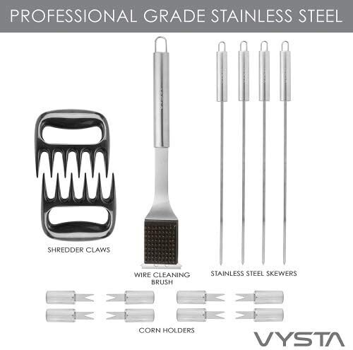Vysta 21 Piece Grill Accessories Tools Set - BBQ Utensils with Carrying ...