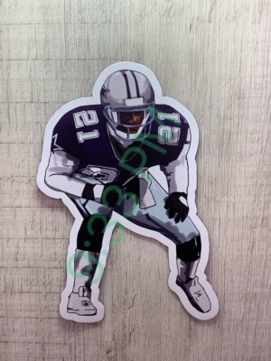 Deion Sanders ~STICKER~ VECTOR ART Cowboys Man cave Hardhat NFL Dallas ...