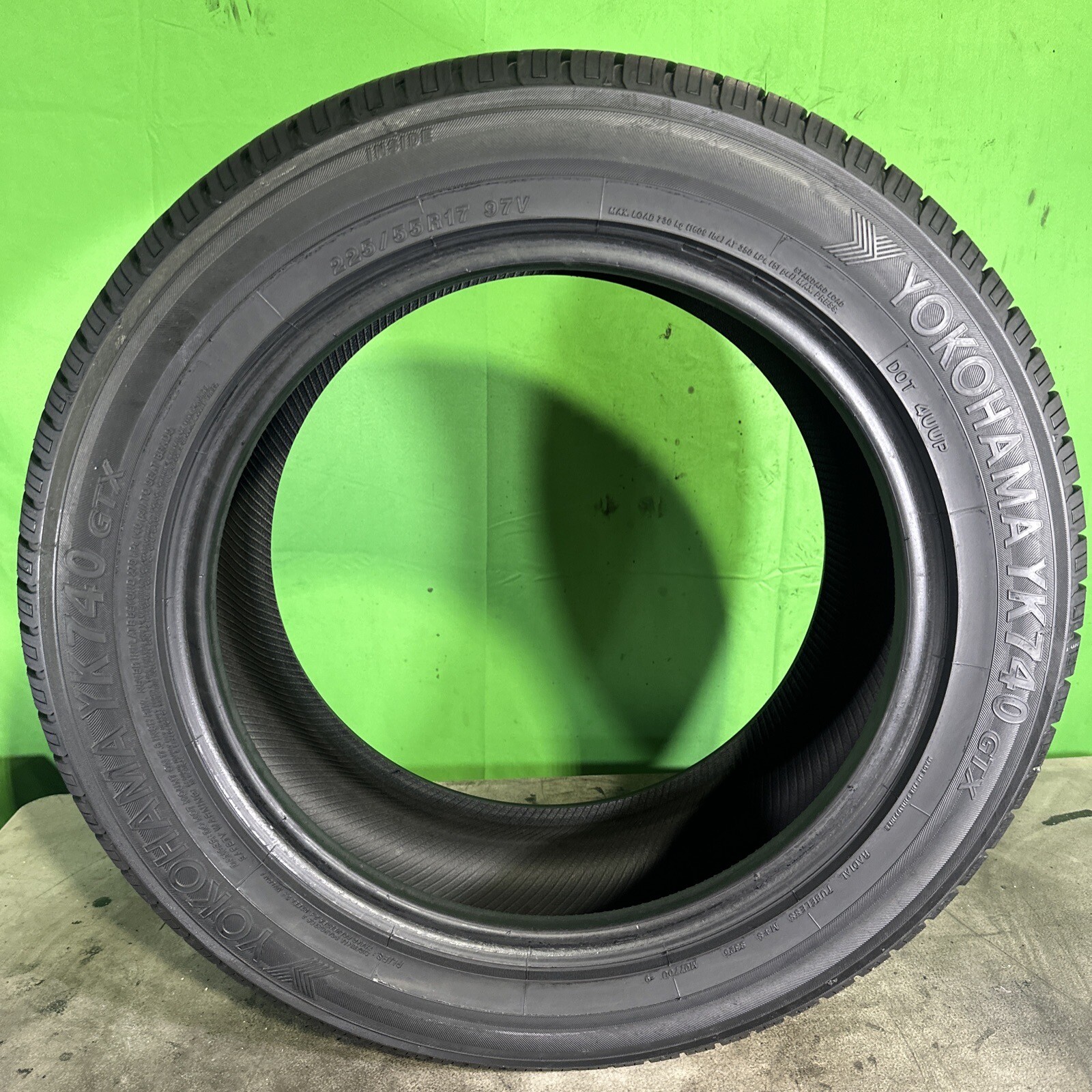 Set,Used-225/55R17 Yokohama YK740 GTX 97V 9/32 DOT 0719 | eBay