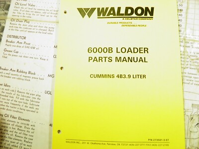 WALDON 6000B LOADER PARTS MANUAL | eBay