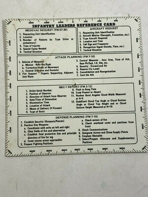 Infantry Leaders Leaders Reference Card GTA 7-1-27 Military 1975 | eBay