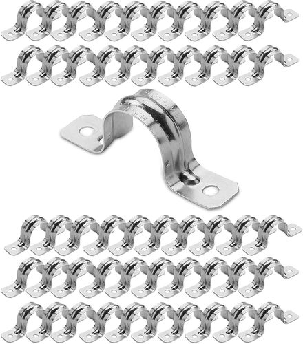 2 Hole 3/4 Inch Pipe Strap - Reinforced Rib for Extra Strength - Zinc ...