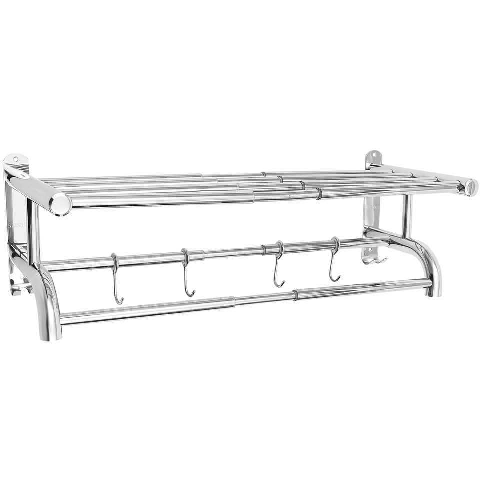 Towel Rack Bathroom Hotel Rail Holder Stainless Steel Wall Mounted ...