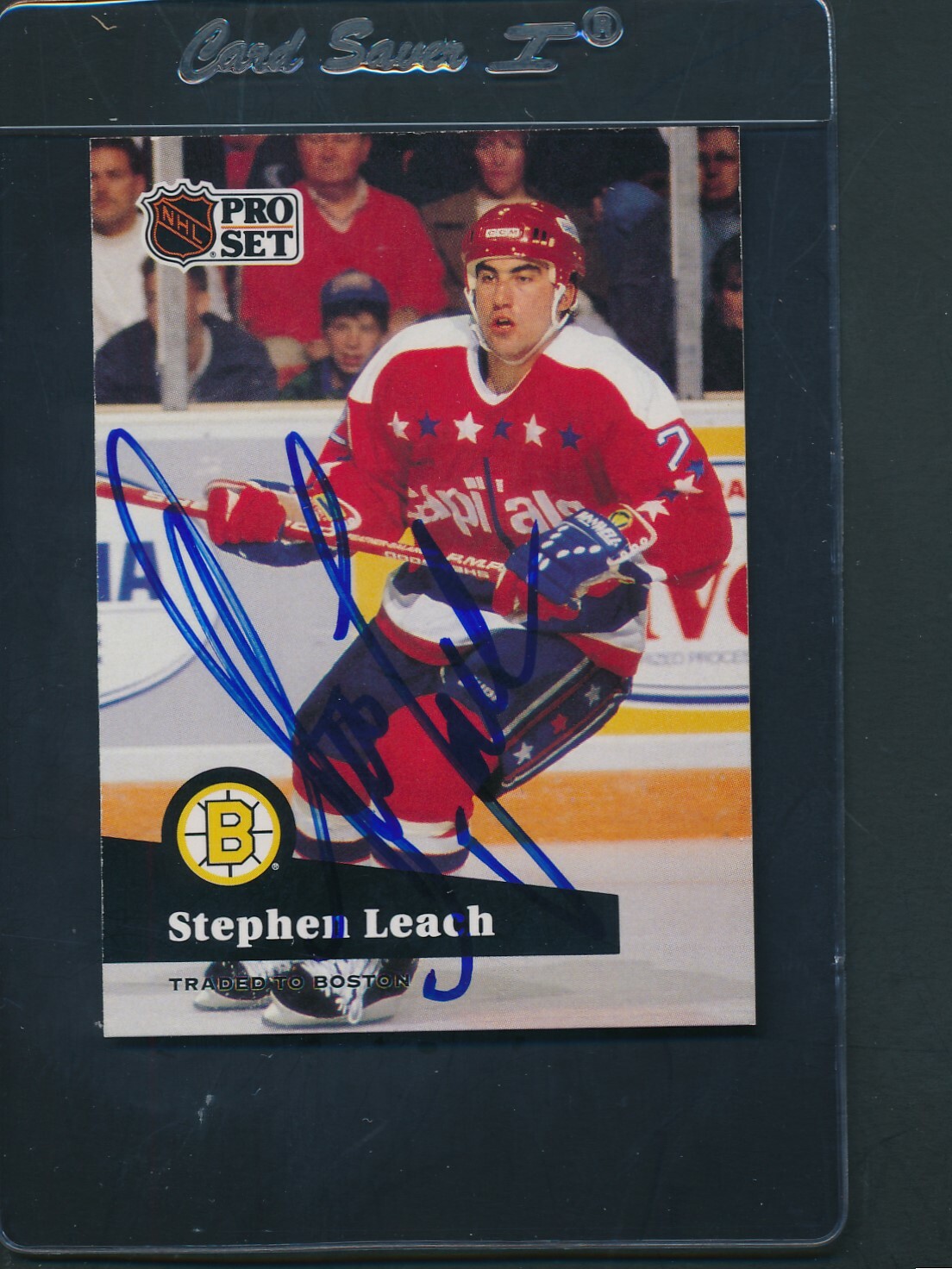 1991/92 Pro Set #253 Stephen Leach Capitals Signed Auto *D4748 | eBay