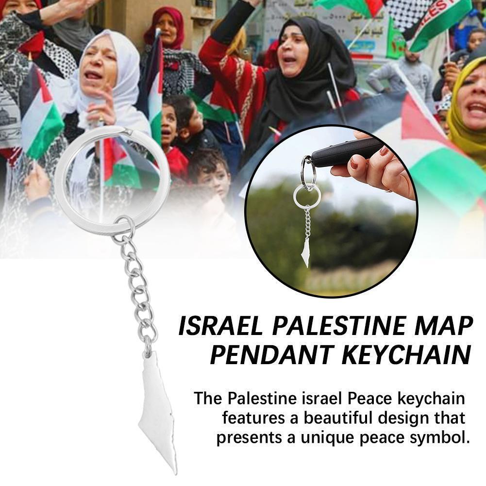 Israel Palestine Map Pendant Keychain alloy Country Gift Key Map GXW ...