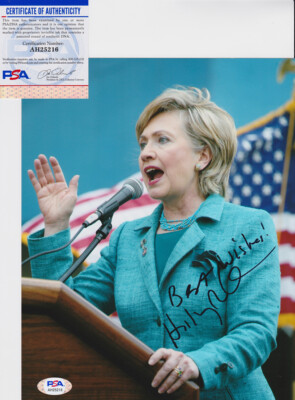 Hillary Clinton Secretary of State Signed Autograph 8x10 Photo PSA/DNA ...