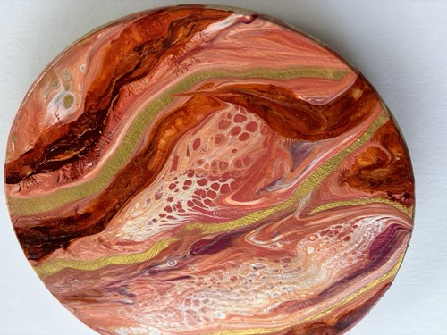 Original Round Painting Modern Abstract Fine Art Canvas Signed by ...