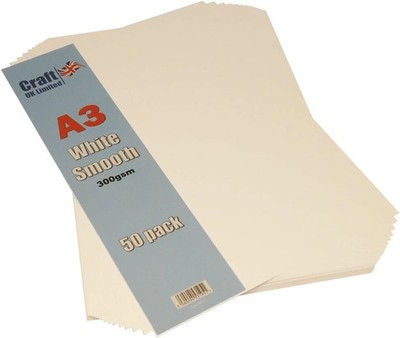 A3 300gsm Smooth Card - White (Pack of 100 Sheets)- Free Delivery Easy ...