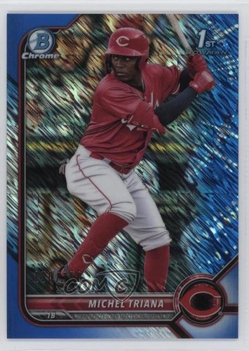 2022 Bowman Chrome Prospects Blue Shimmer Refractor /150 Michel Triana ...