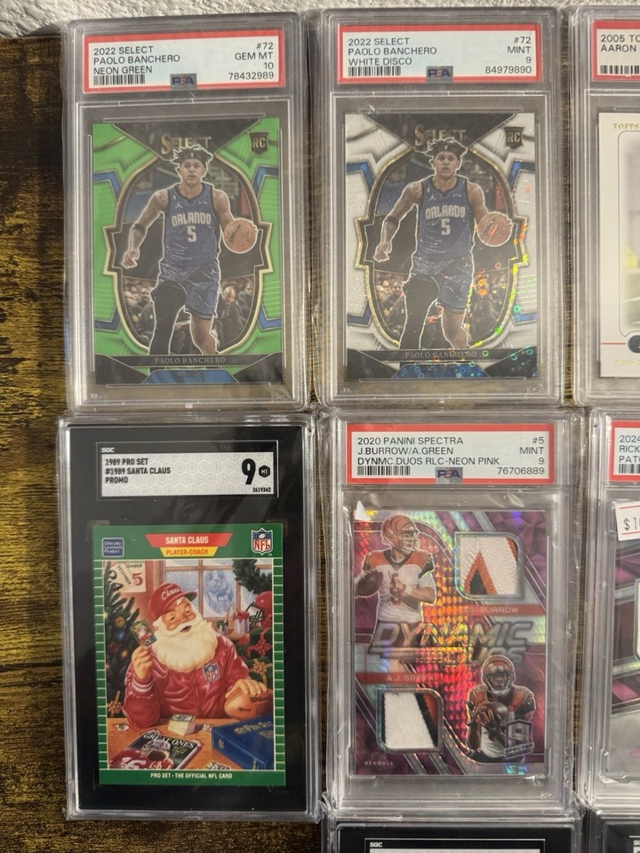 Huge Sports Card Lot (10) Graded Sports Cards/Slabs Auto /# RC Inserts ...