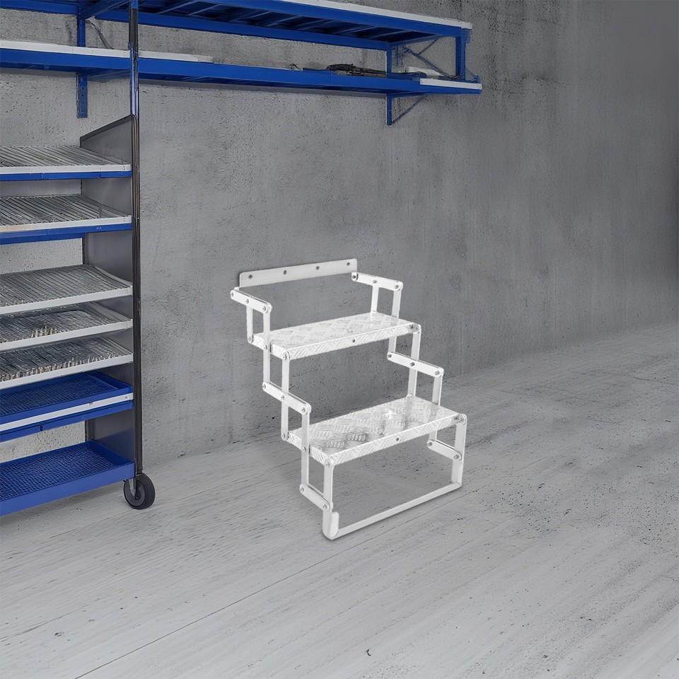 2 Steps Foldable Step Ladder Folding Aluminum Alloy Scissor Stairs for ...