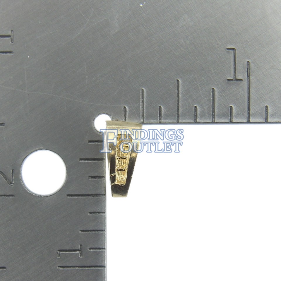 14k Yellow Gold Channel Setting Pendant Bail Jewelry Findings For Chain ...