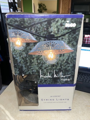 New Nicole Miller 10 Count String Lights Umbrella Style | eBay