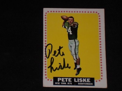 PETE LISKE 1964 TOPPS SIGNED AUTOGRAPHED CARD #117 NEW YORK JETS | eBay