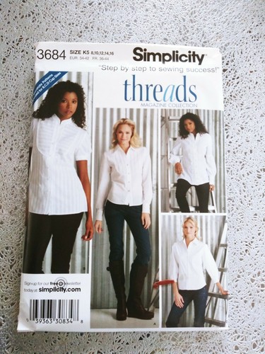 🌸 SIMPLICITY #3684 - LADIES CUTE STEP BY STEP ( 4 STYLE ) SHIRT PATTERN ...