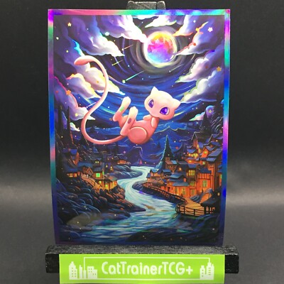 x1 Starry Night Mew Sleeve Holo Pokemon Center Japan Comiket New Van ...